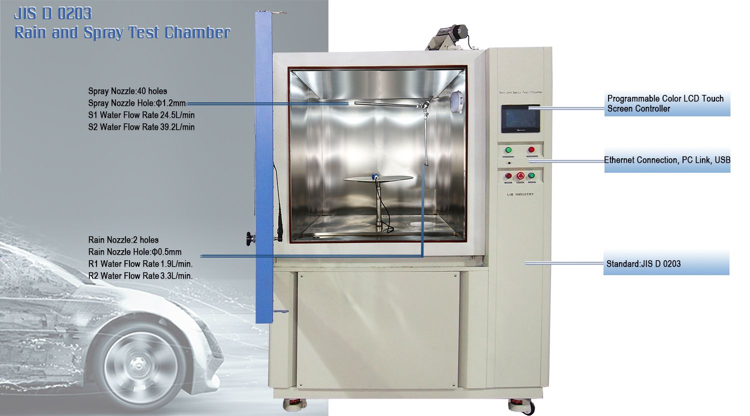 Introduce the Details of JIS D0203 Rain And Spray Test Chamber - XiAn ...